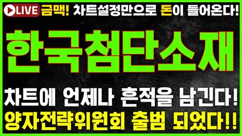 한국첨단소재 주가전망 한국첨단소재차트분석 목표가 세력들 평단가공개 강작가의 대시세 잡는 금맥 차트설정 공개 한국첨단소재 Youtube