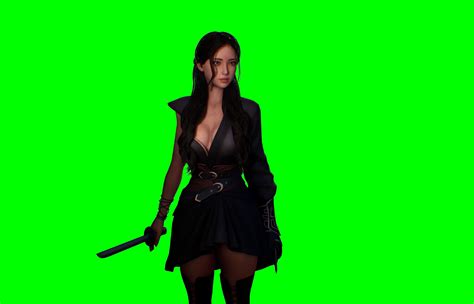 3d Model Katana Girl Satomi F2 Animated Rigged Game Ready Character Vr Ar Low Poly
