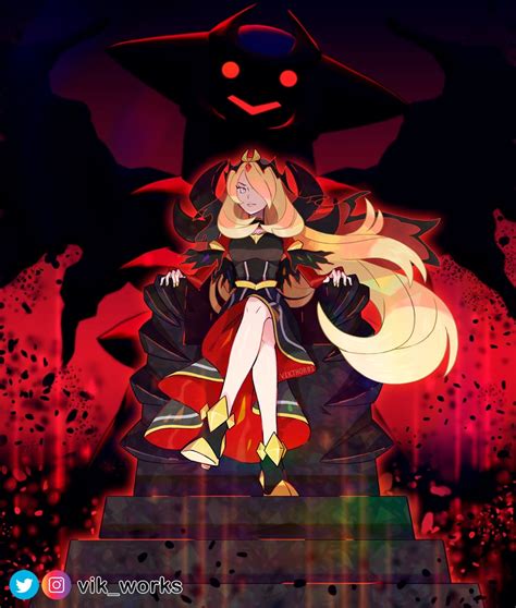 Cynthia And Giratina Pokemon And More Drawn By Vikthor Danbooru