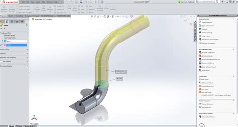 Solidworks 2017 Sweep Profile Selection Of Faces Edges And Curves
