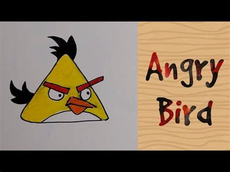 How To Draw Angry Bird Easy Yellow Angry Bird Step By Step Youtube
