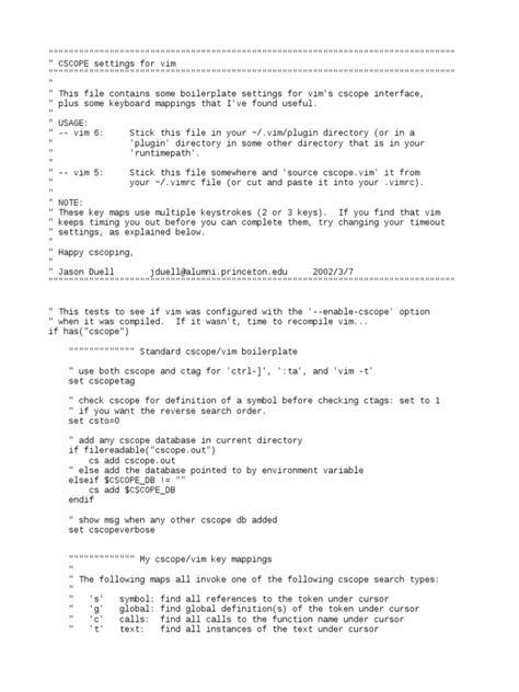 Cscope Maps Vim Pdf Control Key Computer Architecture