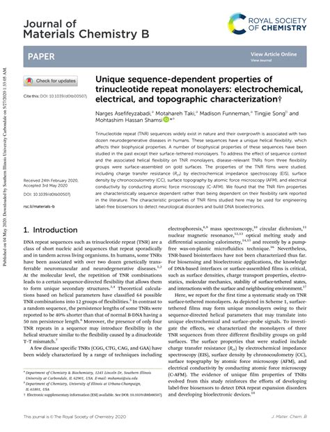 Pdf Unique Sequence Dependent Properties Of Trinucleotide Repeat