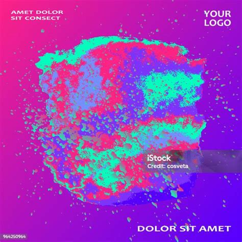 네온 보석 예술 커버 디자인입니다 유체 홀로그램 그라데이션 폭발 스플래시 질감 배경입니다 유행 창조적인 서식 파일 벡터 보고서