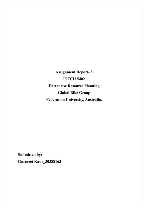 Itech 5402 Assignment 3 Assignment Report 3 Itech 5402 Enterprise
