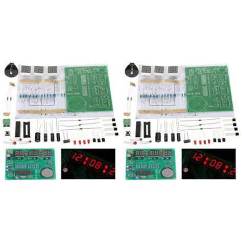 xhhdqes 2 set at89c2051 6 digital led display electronic clock diy kit receiver for arduino flux