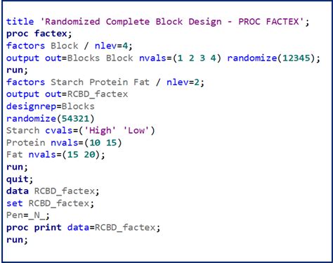 Building And Optimizing Randomized Complete Block Designs Using Sas
