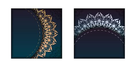 디자인에 고급스러운 골드 장식이 있는 그라데이션 블루 컬러의 플라이어 템플릿 로우 폴리곤 모델링에 대한 스톡 벡터 아트 및 기타 이미지 로우 폴리곤 모델링 배경 주제