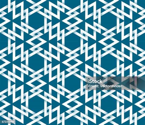 파란색에 흰색 트위스트 스트립의 추상적인 반복 패턴 배경 얽혀 있는 삼각형 및 육각형의 견본 뒤엉킨에 대한 스톡 벡터 아트 및 기타 이미지 Istock