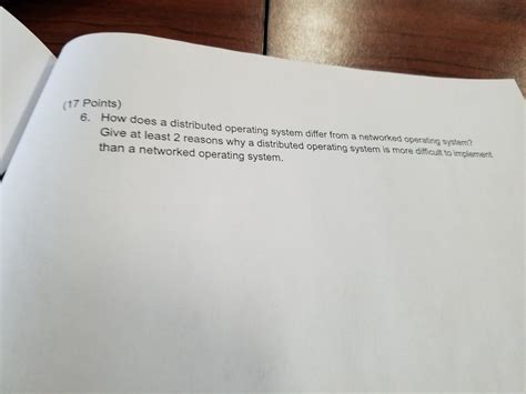 Solved 17 Points 6 How Does A Distributed Operating