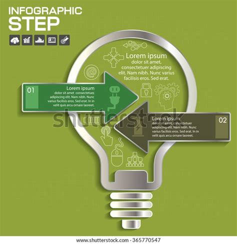 Vector Light Bulb Infographics Set Template Stock Vector Royalty Free Shutterstock