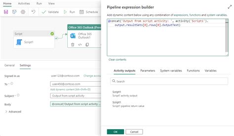 Run A Script Activity And Send An Output Summary By Email Microsoft