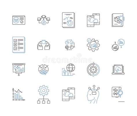 Data And Devices Line Icons Collection Information And Gadgets Stats And Tools Facts And