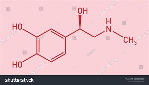 Chemical Structure Adrenaline Epinephrine C9h13no3 Chemical Stock Vector Royalty Free