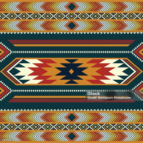 전통적인 스타일의 기하학적 민족 패턴 나바호어 아메리카 인디언 패턴 배경 벽지 의류 포장 바틱 패브릭 및 인쇄물을 위한 디자인