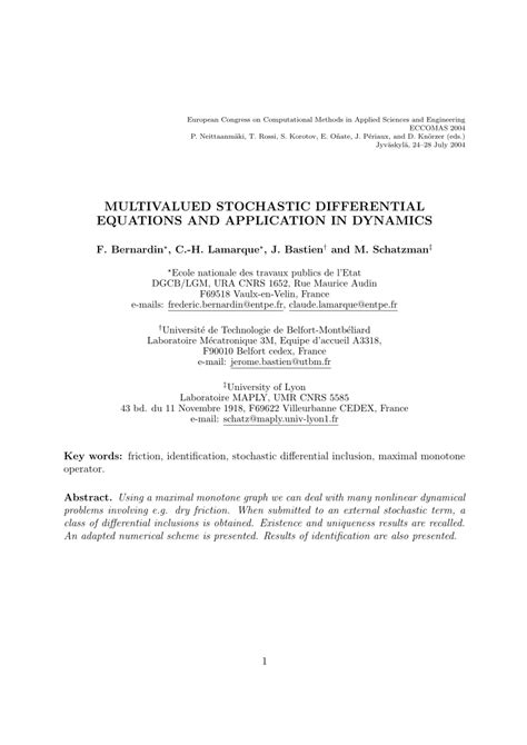 Pdf Multivalued Stochastic Differential Equations And Application In