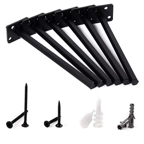 Buy Cdk 6pc Shelving Brackets Kit With Drill Bit Wall Shelf Brackets Black Shelf Bracket Can Be