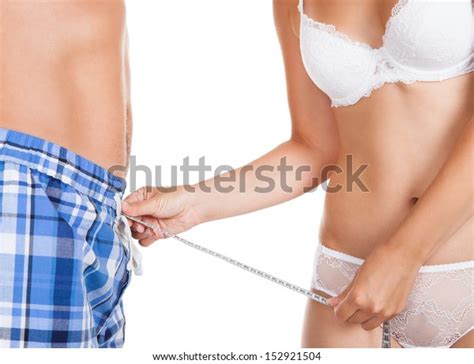 Closeup Woman Lingerie Measuring Mans Penis库存照片152921504 Shutterstock