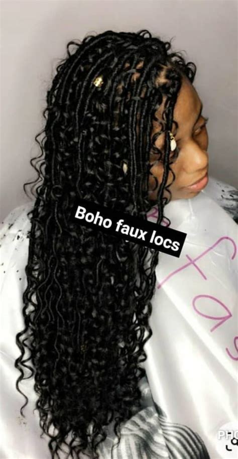 Boho Faux Locs Braid Wig Goddess Locs Knotless Faux Locs Etsy