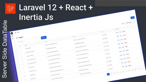Laravel 12 React Inertiajs Server Side Datatable Full Crud With React Table And Api