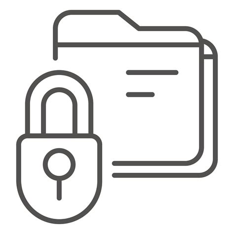 Lock Folder Icon Outline Style 15181510 Vector Art At Vecteezy