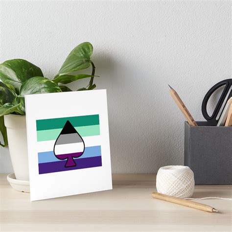 Asexual And Mlm Pride Flag With Ace Of Spades Art Board Print For