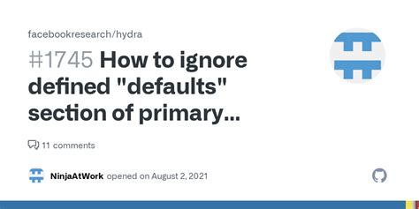 How To Ignore Defined Defaults Section Of Primary Configyaml While Working With Experiments