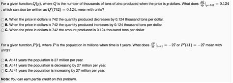 Solved For A Given Function Qp Where Q Is The Number Of