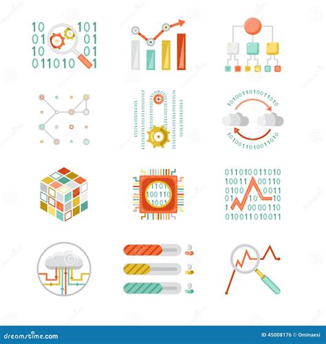 Data Analytic Silhouette Icons Stock Vector Illustration Of Curve