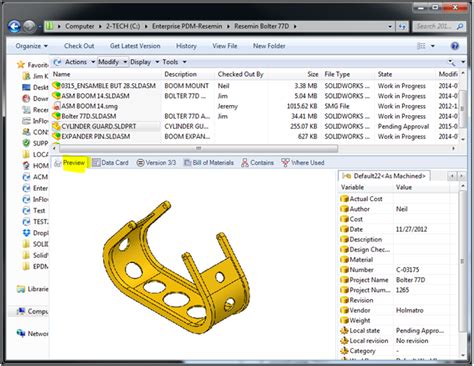 SOLIDWORKS EPDM Preview Tab Performance Computer Aided Technology