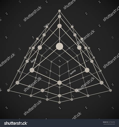 wireframe mesh cube connected dots lines stock vector royalty free