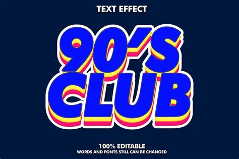 Premium Vector 90s Retro Style Text Effect
