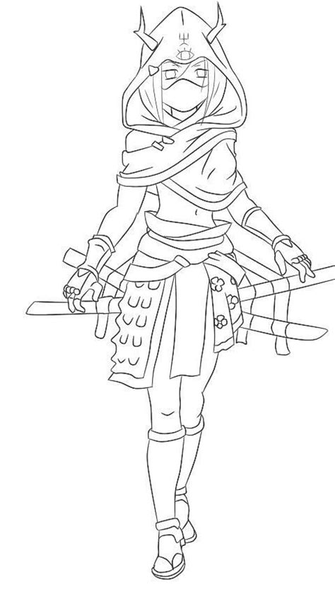 Anime Ninja Girl Coloring Pages Fan Art Coloring Page R Totk