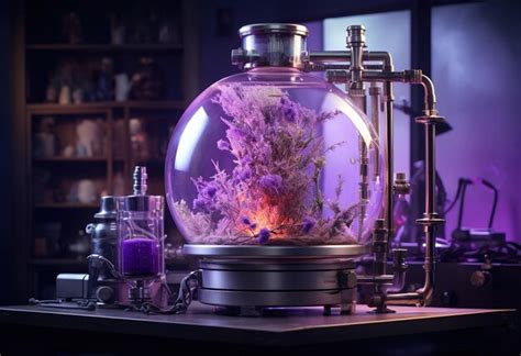 Premium Ai Image Generative Ai Essential Oil Extraction With Distillery Machine With Lavender
