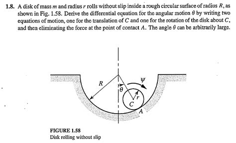 Solved A Disk Of Mass M And Radius R Rolls Without Slip Chegg Com