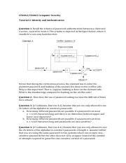 Tutorial2 Pdf CE4062 CZ4062 Computer Security Tutorial 2 Identity