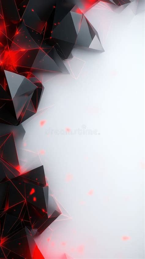 Multi Layered Polygonal Structures In Red And Black Tones Create