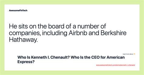 Who Is Kenneth I Chenault Who Is The Ceo For American Express