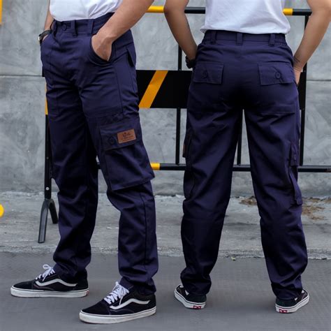 Herosafety กางเกงคาร์โก้ กระเป๋ากล่อง รุ่น Speed สีล้วน กางเกงขายาวทรงกระบอกเล็ก รอบเอว 26 34