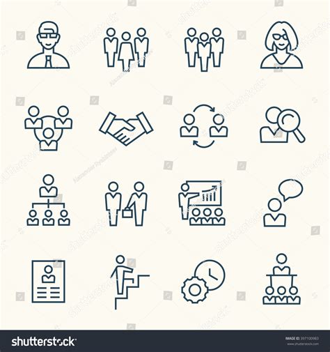 Management Line Icons Stock Vector Royalty Free 397100983 Shutterstock