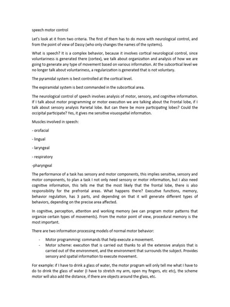 Speech Motor Control Pdf Basal Ganglia Cerebral Cortex