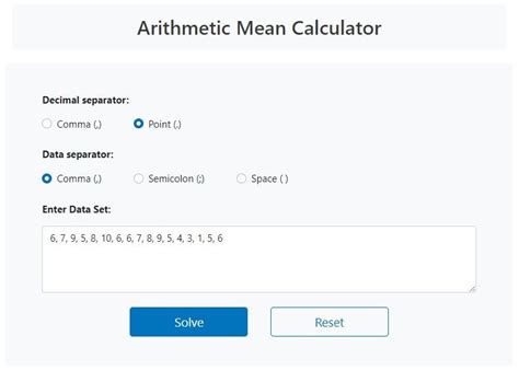 Arithmetic Mean Calculator Online Step By Step 🥇