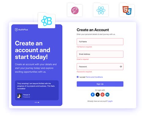 Authplus Login Register Forgot Password Pages React Bootstrap Template Collection