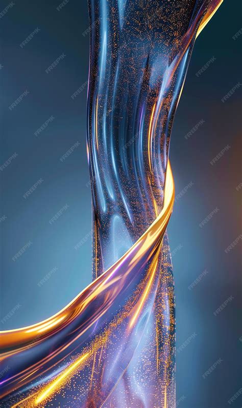 Premium Photo Abstract Liquid Gold And Blue Swirls