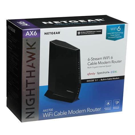 Netgear Nighthawk Ax6 Wi Fi 6 Ieee 802 11ax Cable Modem Wireless Router Micro Center