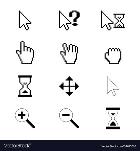 Arrow Web Cursors Digital Hand Pointers Royalty Free Vector