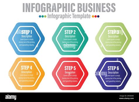 Infographic Template 6 Step Timeline Journey Flat Simple Infographics Design Template