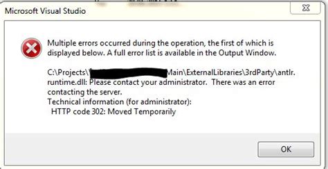 Tfs 302 Moved Temporarily Error Stack Overflow