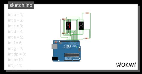 Double 7 Segment Display Wokwi Esp32 Stm32 Arduino Simulator
