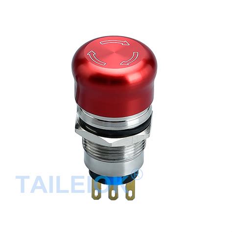 19MM Mushroom Emergency Stop Push Button Switch TAILEIOK